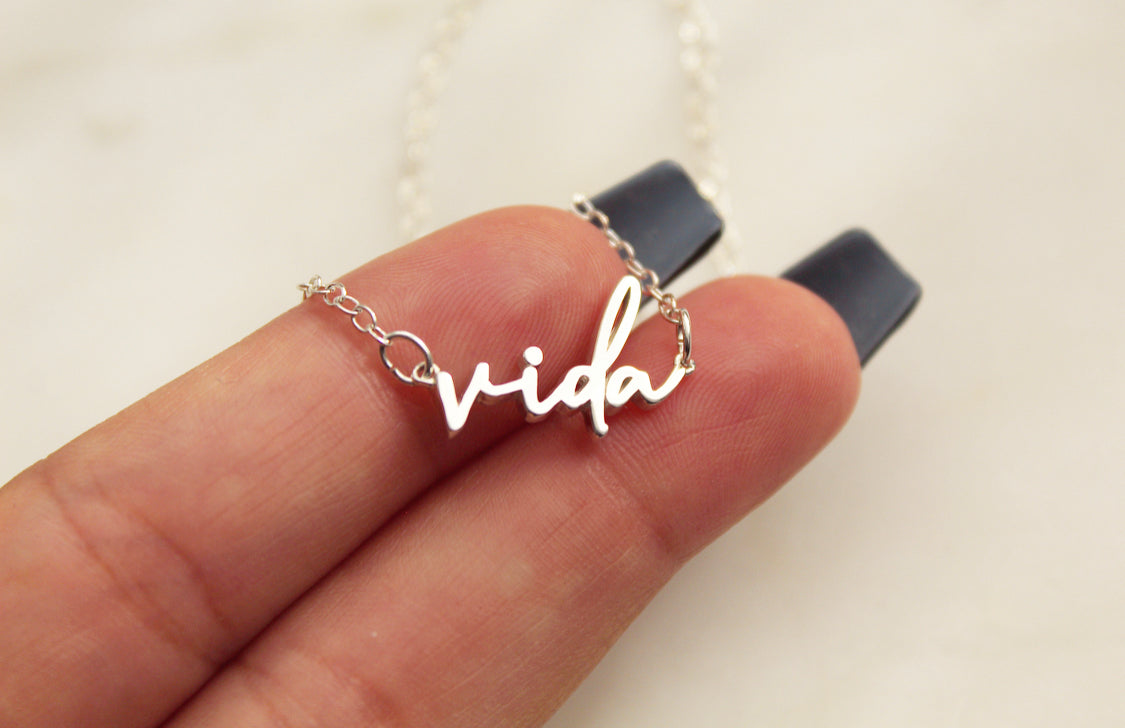 Vida Necklace (Sterling Silver) Pro Life necklace – The Little Catholic